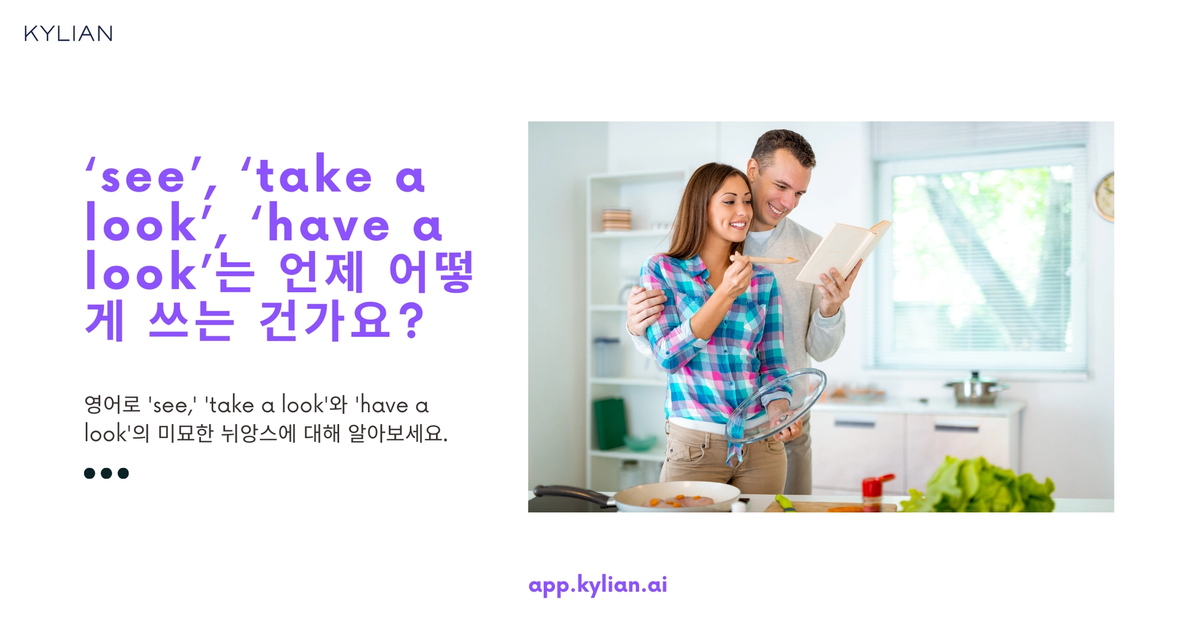 'see'와 'take a look', 'have a look'의 차이점은 무엇인가요?
