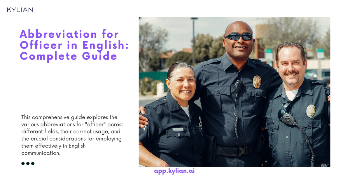 Abbreviation for Officer in English: Complete Guide
