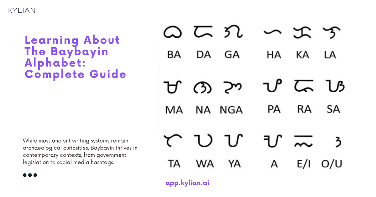 The Baybayin alphabet: History, usage, and writing guide