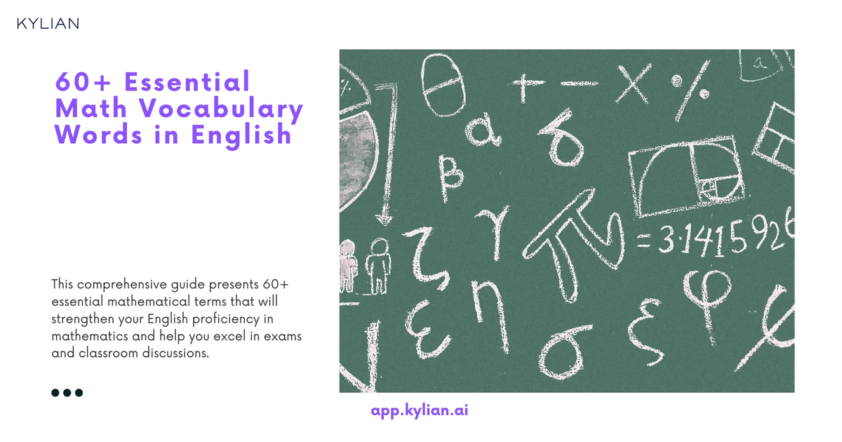 60+ Essential Math Vocabulary Words in English