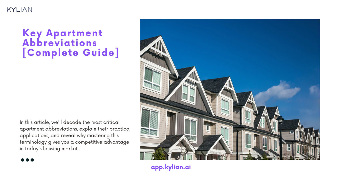 Key Apartment Abbreviations [Complete Guide]