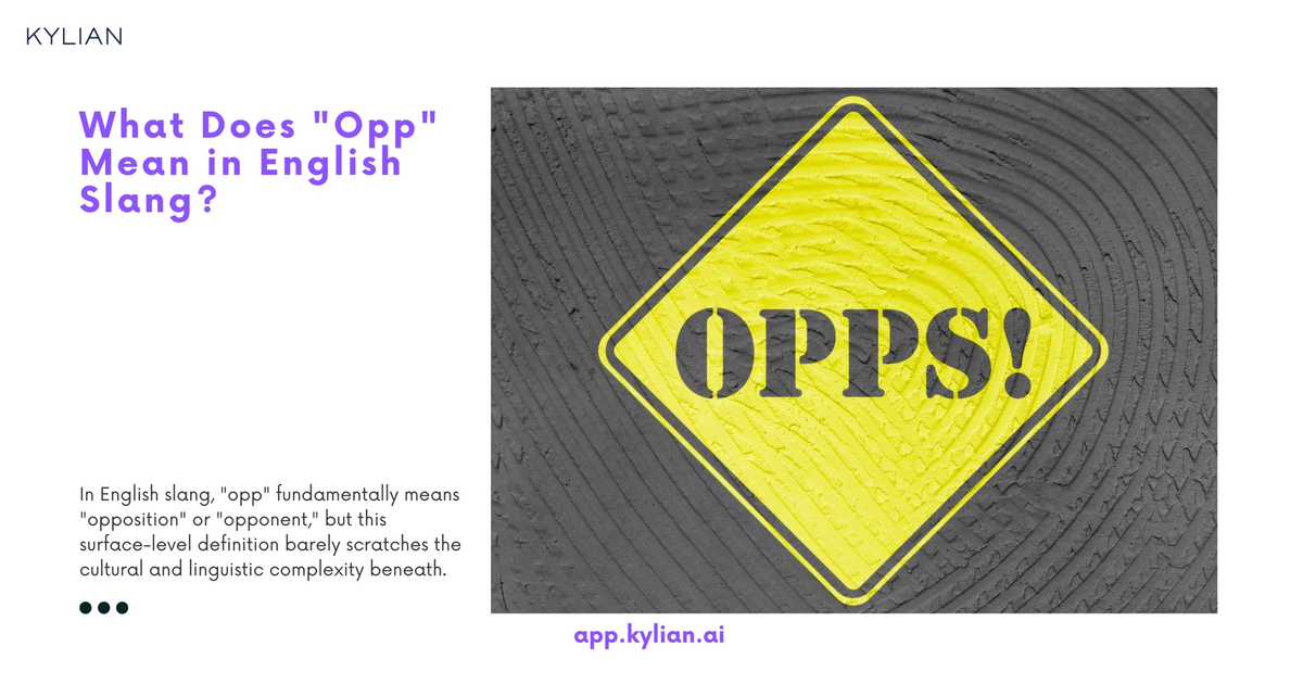 An Opp Slang Expression | Learn English