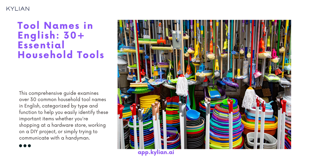 Tool Names in English: 30+ Essential Household Tools