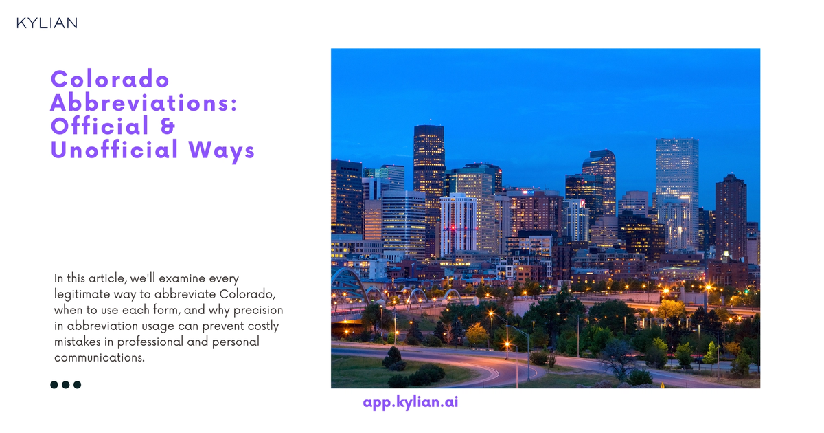 Abbreviation for colorado | Learn English