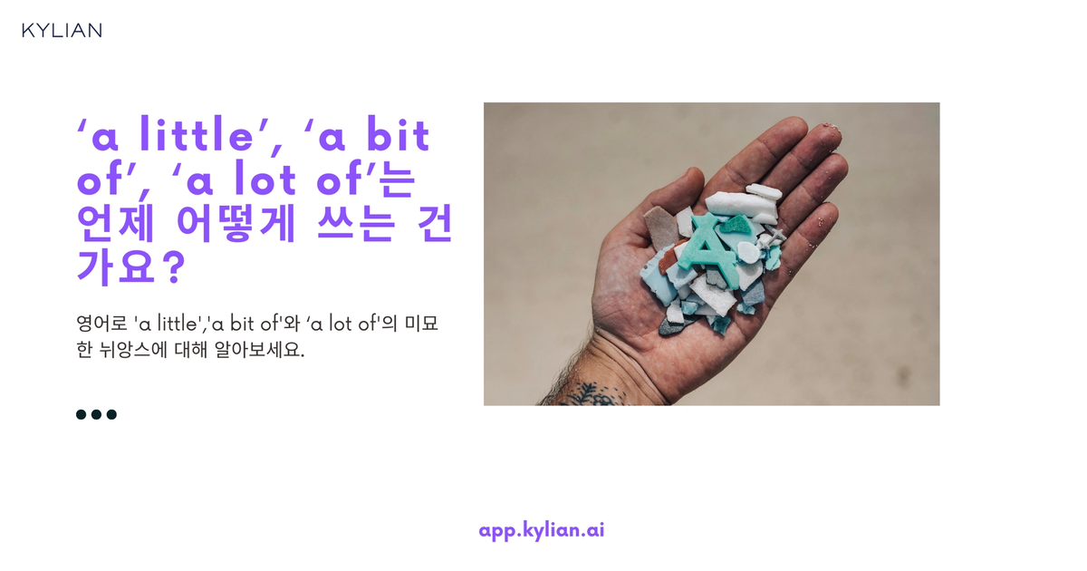 'a little'과 'a bit of', 그리고 'a lot of'의 차이점은 무엇인가요?
