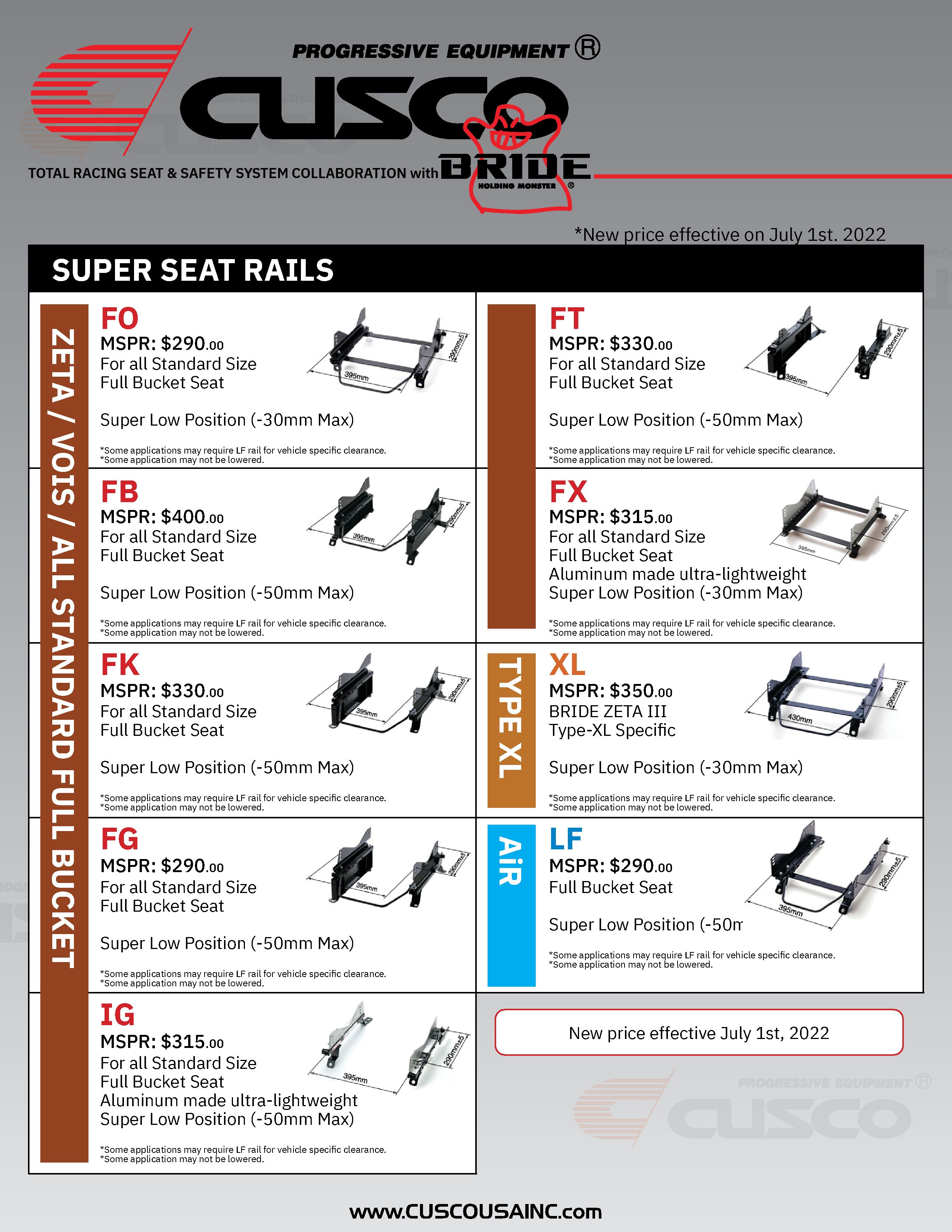 BRIDE Racing Seats | CUSCO USA Inc.