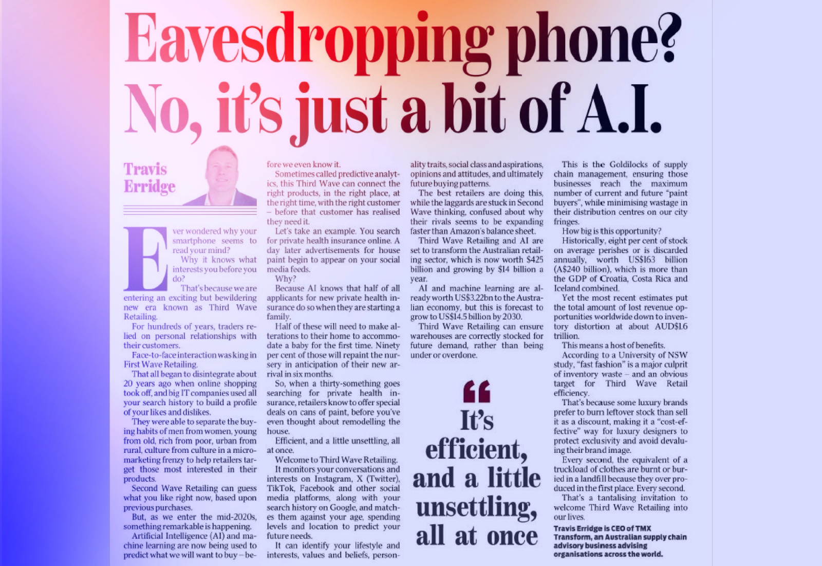 Eavesdropping phone? No, it's just a bit of A.I. | TMX Transform