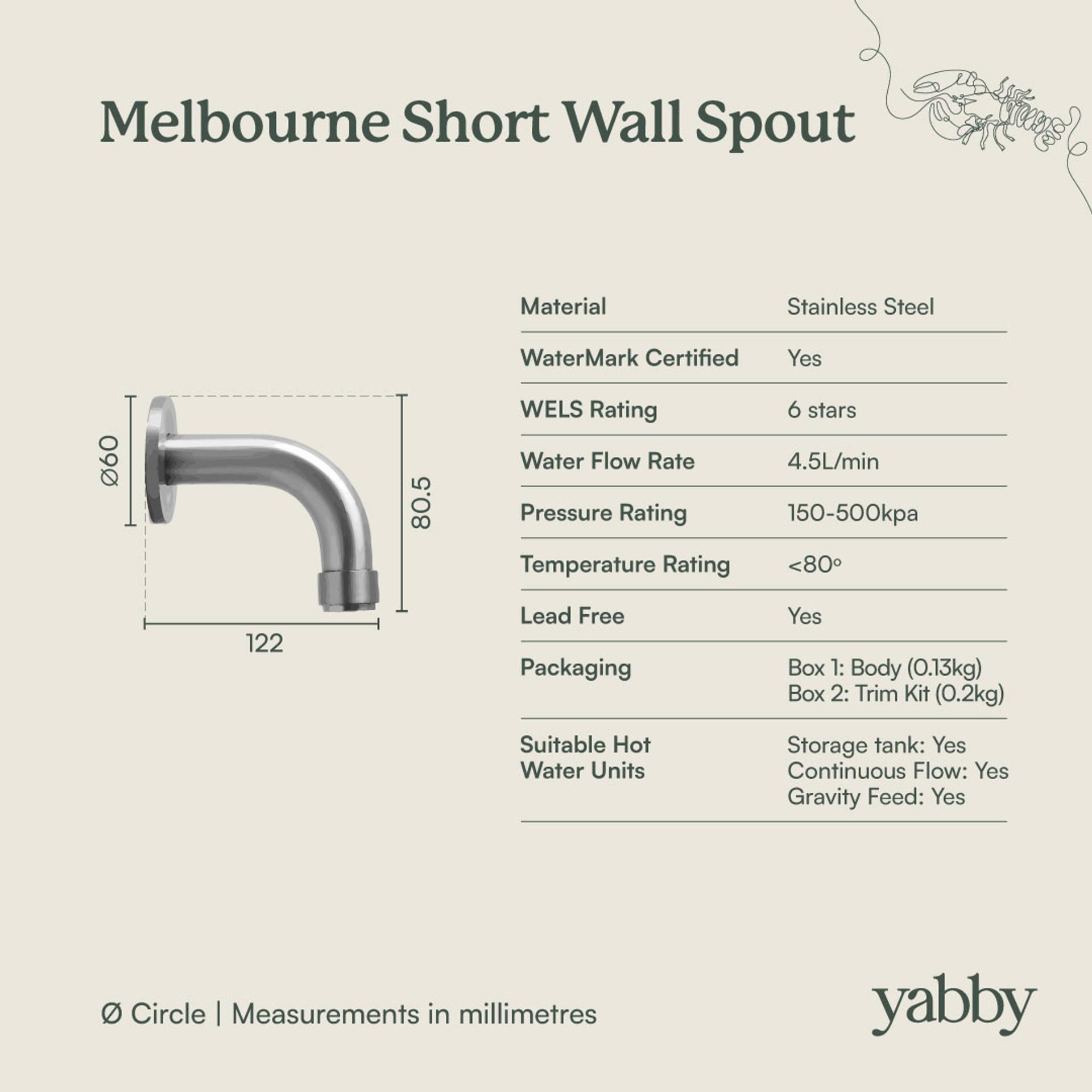 Melbourne Short Wall Spout Antique Brass | Yabby