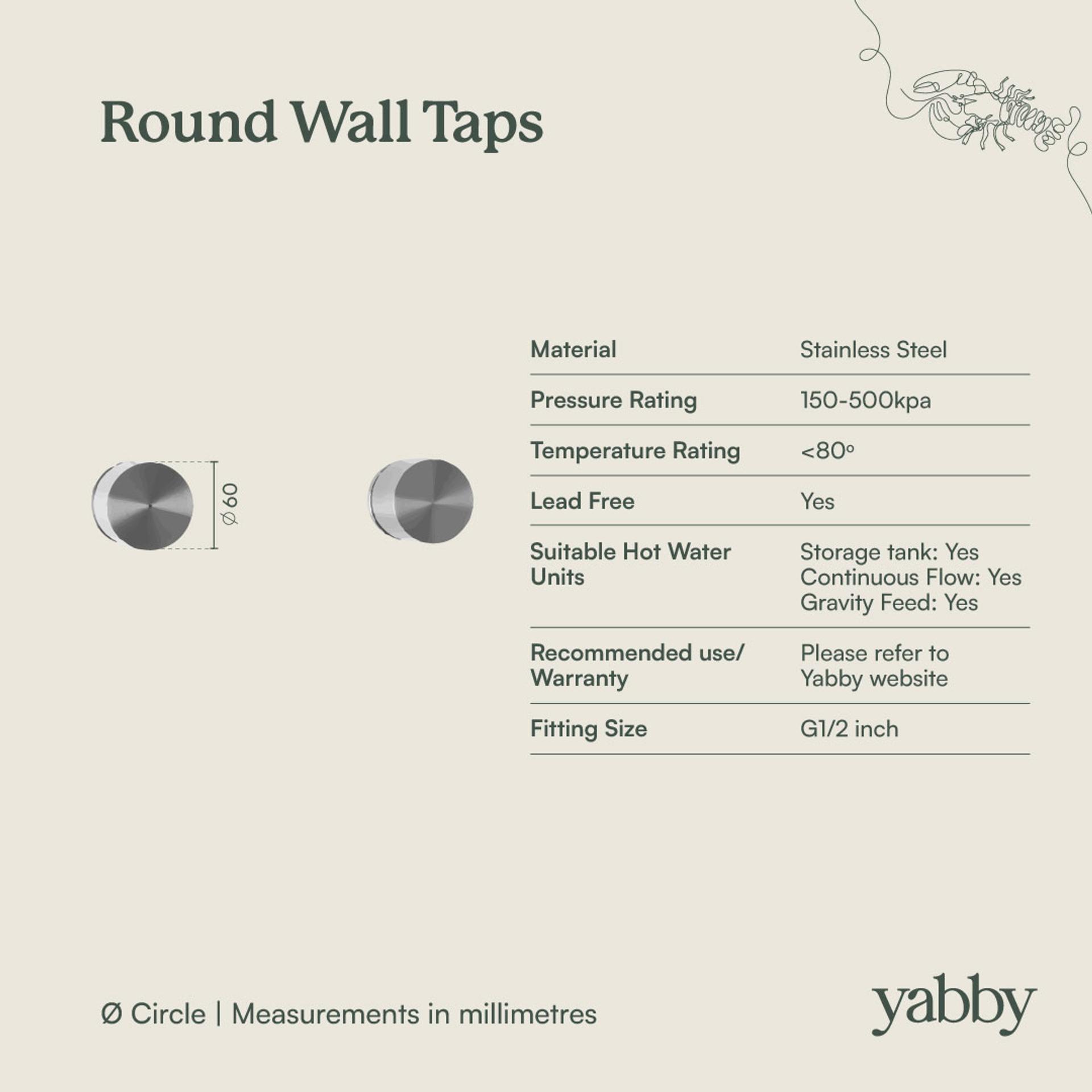 Round Taps Brushed Brass | Yabby