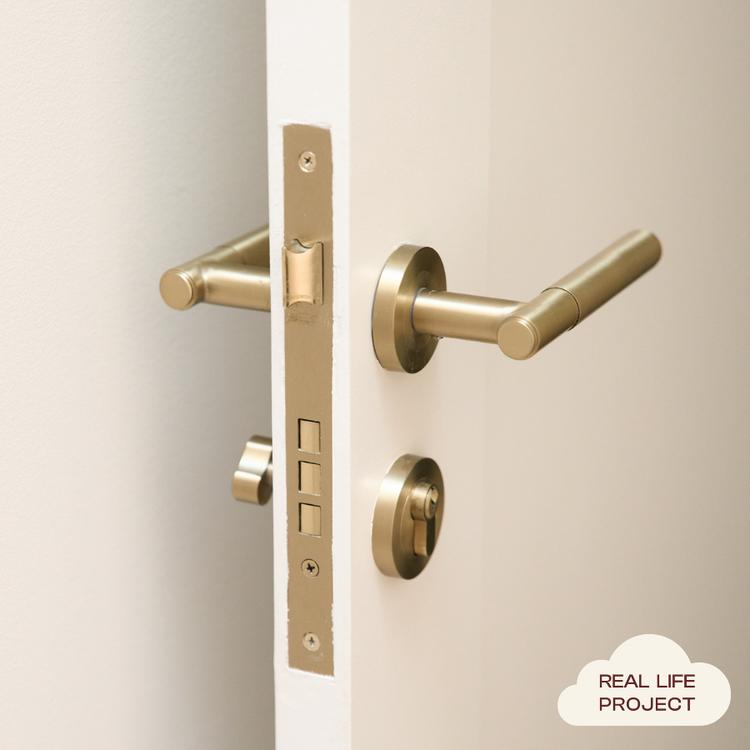 Front Door Lock Set Warm Brushed Nickel | Yabby