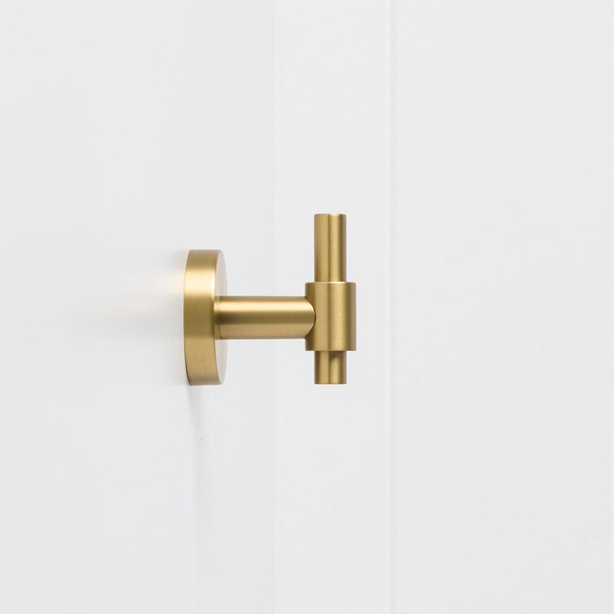 Melbourne Robe Hook Brushed Brass | Yabby