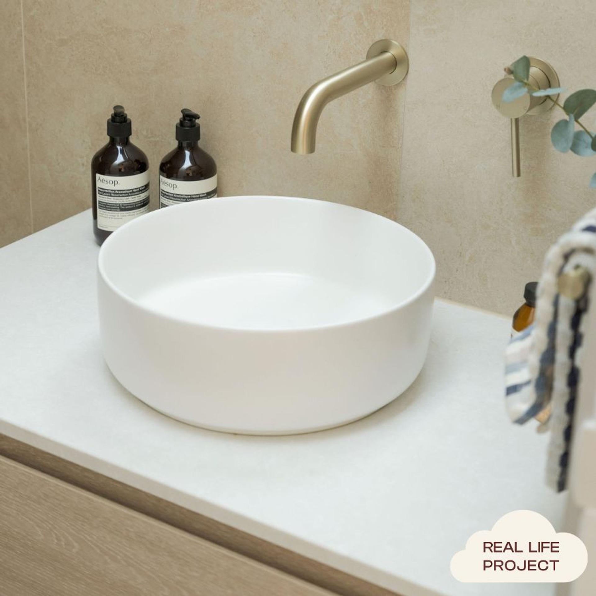 Above Counter Round Basin Matte White | TileCloud