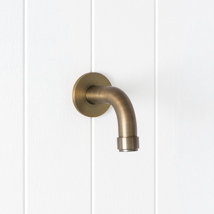 Melbourne Short Wall Spout Antique Brass | Yabby