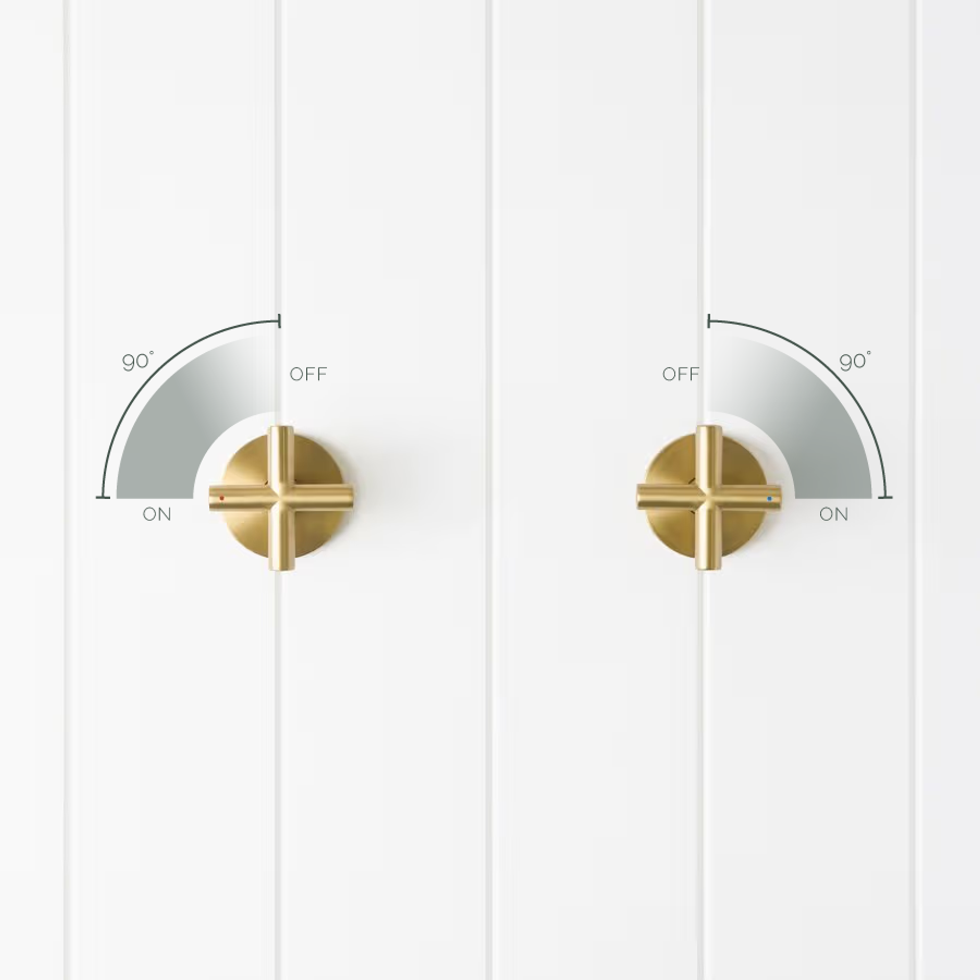 Cross Taps Brushed Brass | Yabby