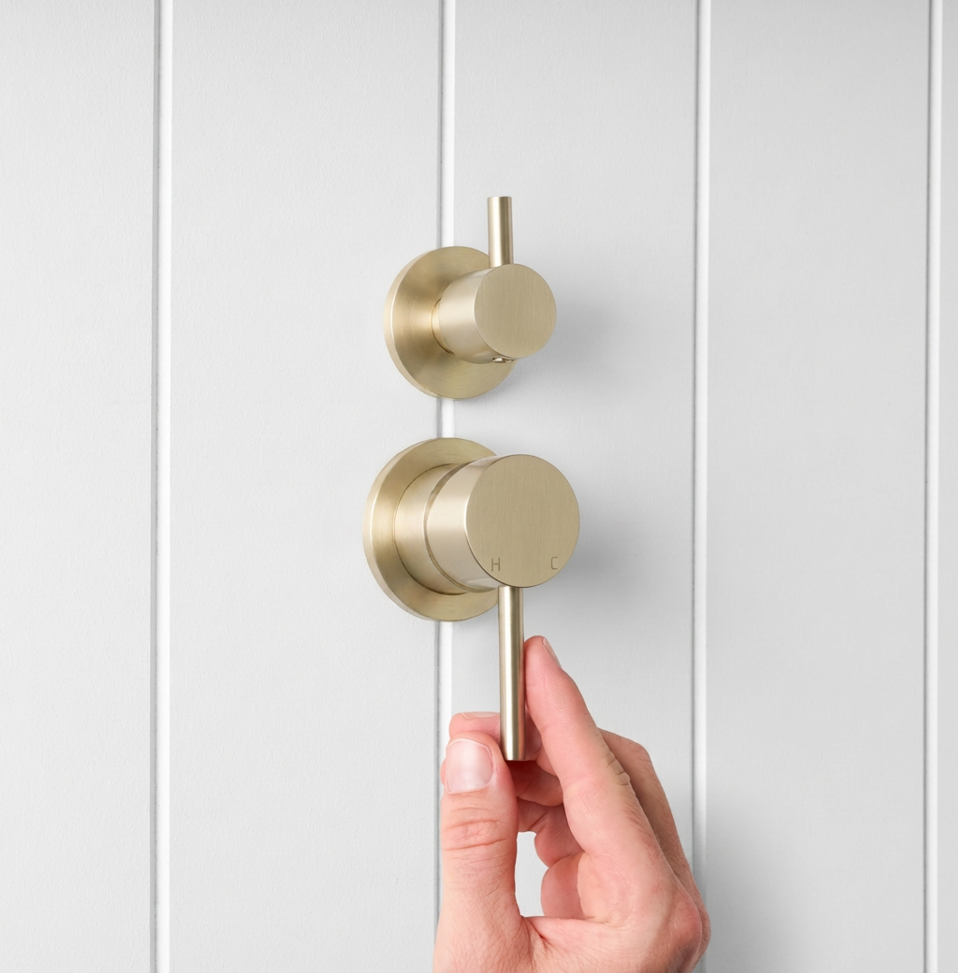 Sydney Shower Diverter and Mixer Warm Brushed Nickel | Yabby