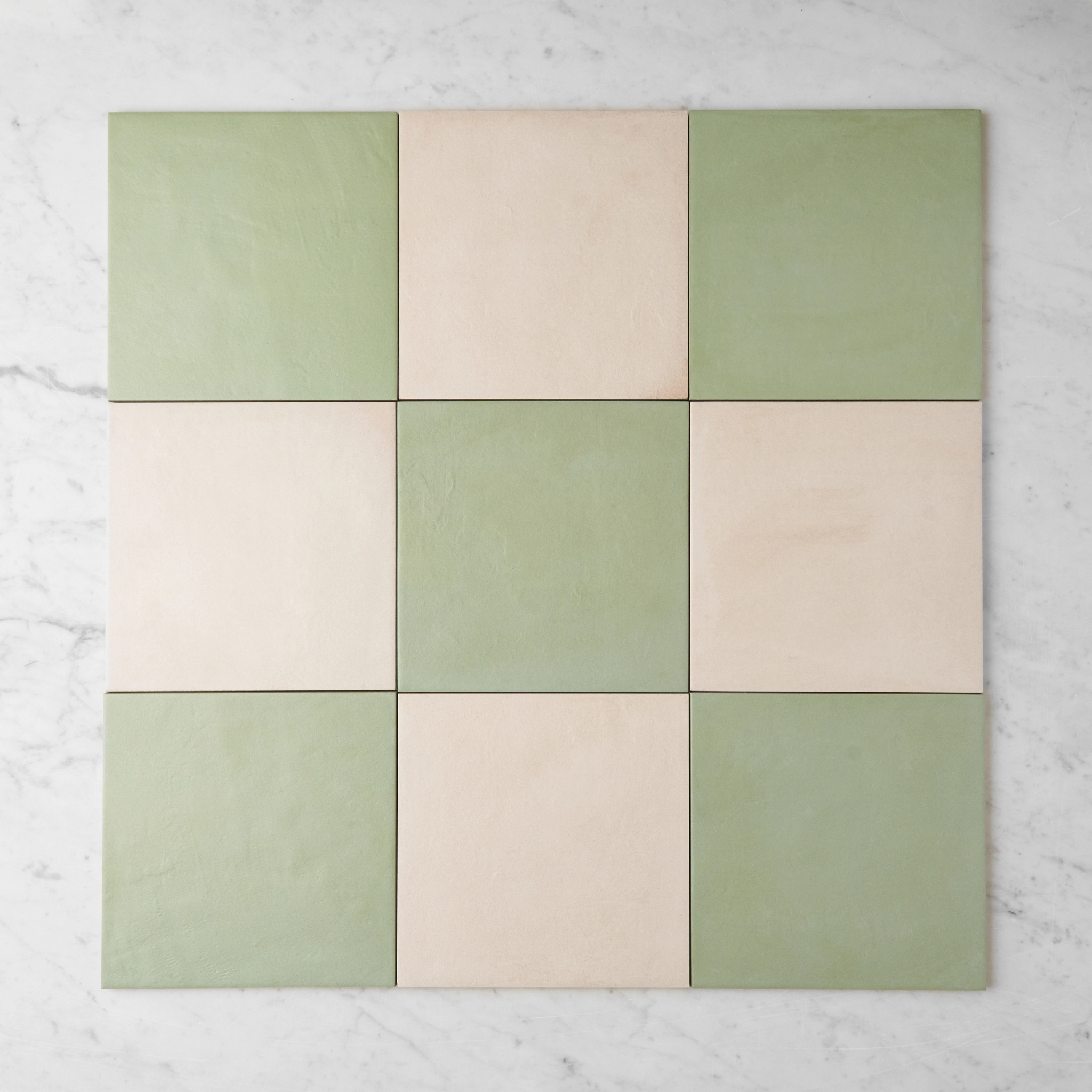 Bronte Checkerboard Sage & White Tile | TileCloud