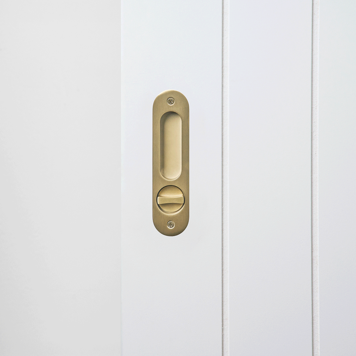 Flush Pull with Lock Brushed Brass | Yabby
