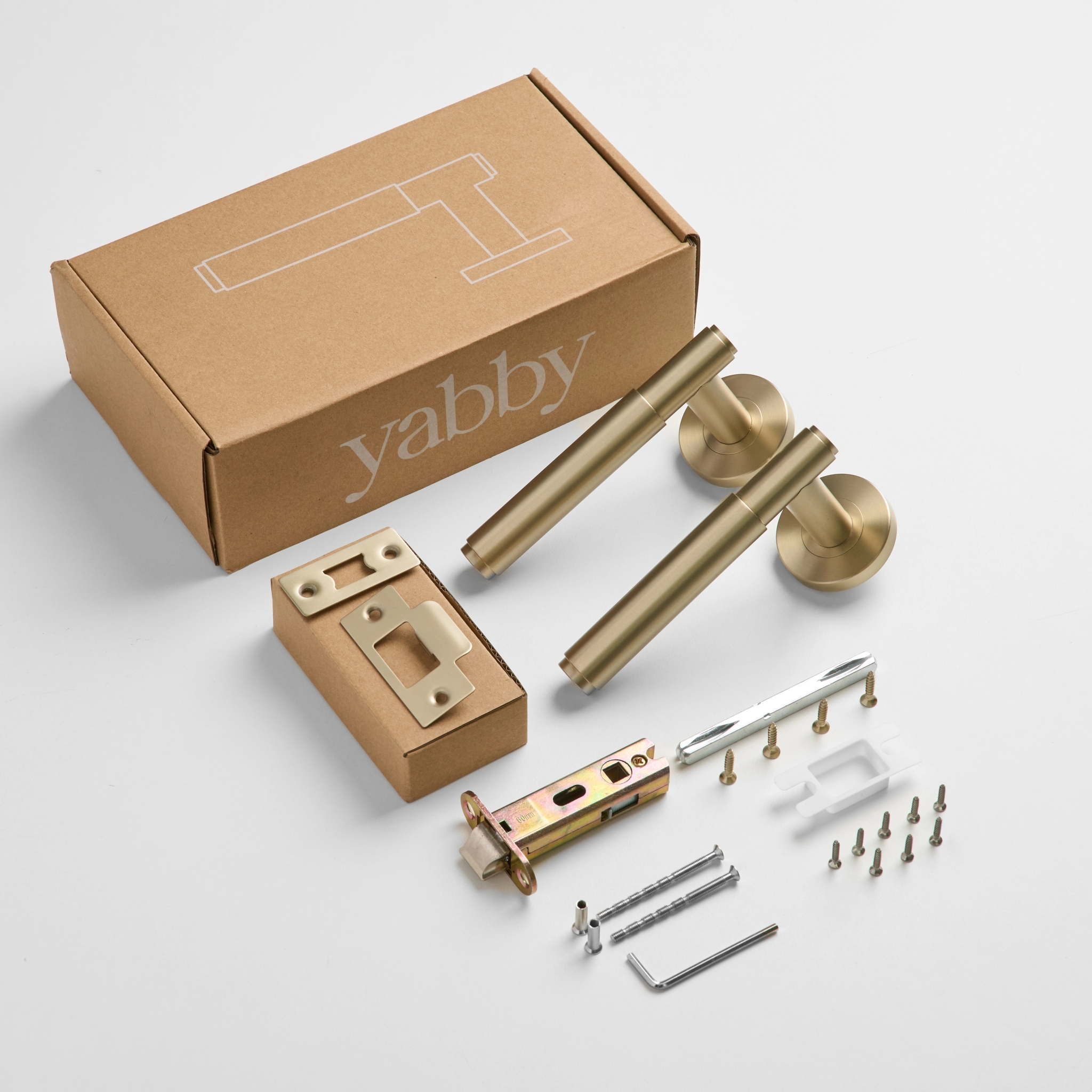 Melbourne Door Handle Warm Brushed Nickel | Yabby