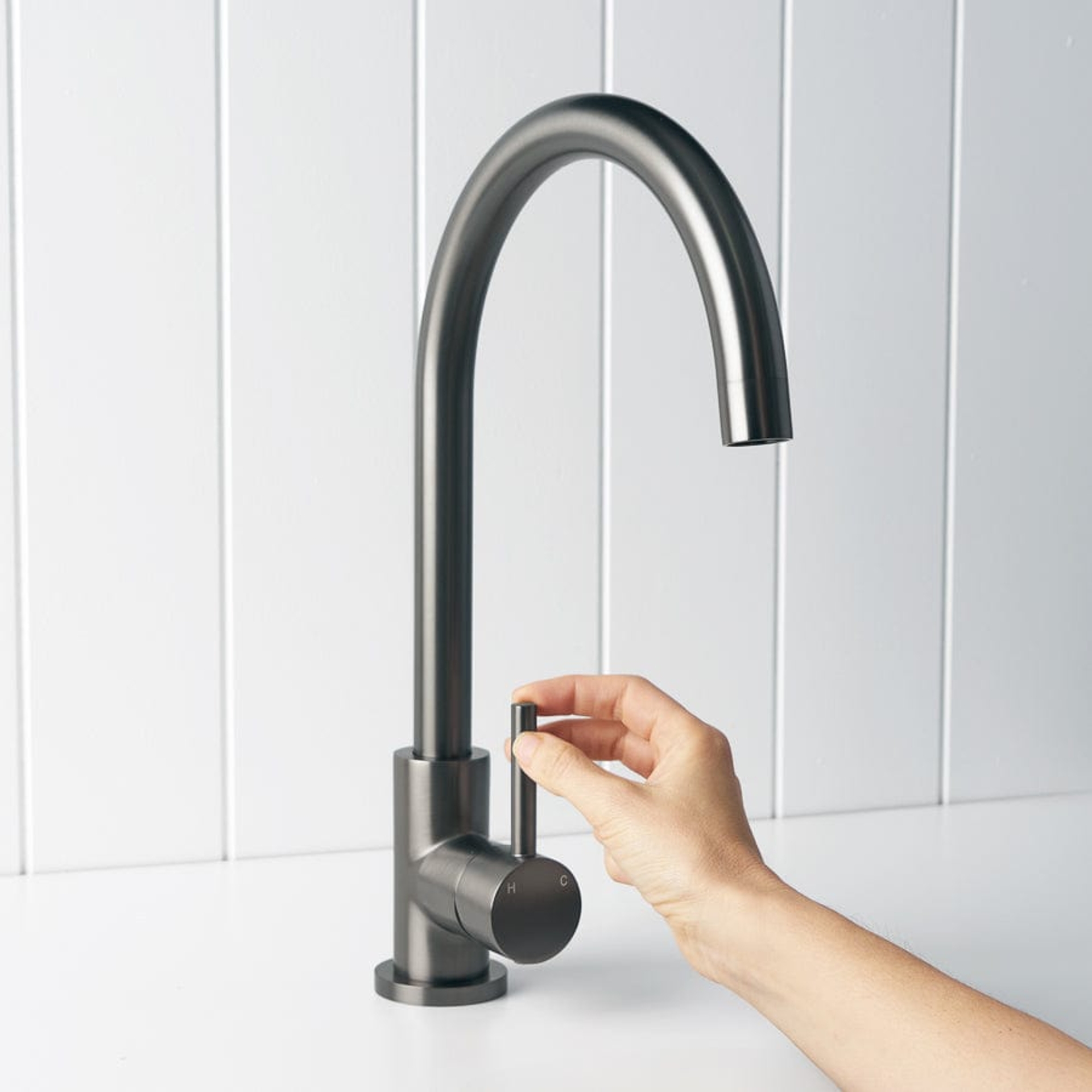 Round Kitchen Mixer Gunmetal | TileCloud