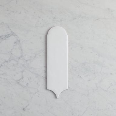 Fitzroy Gloss White Feather Tile | TileCloud