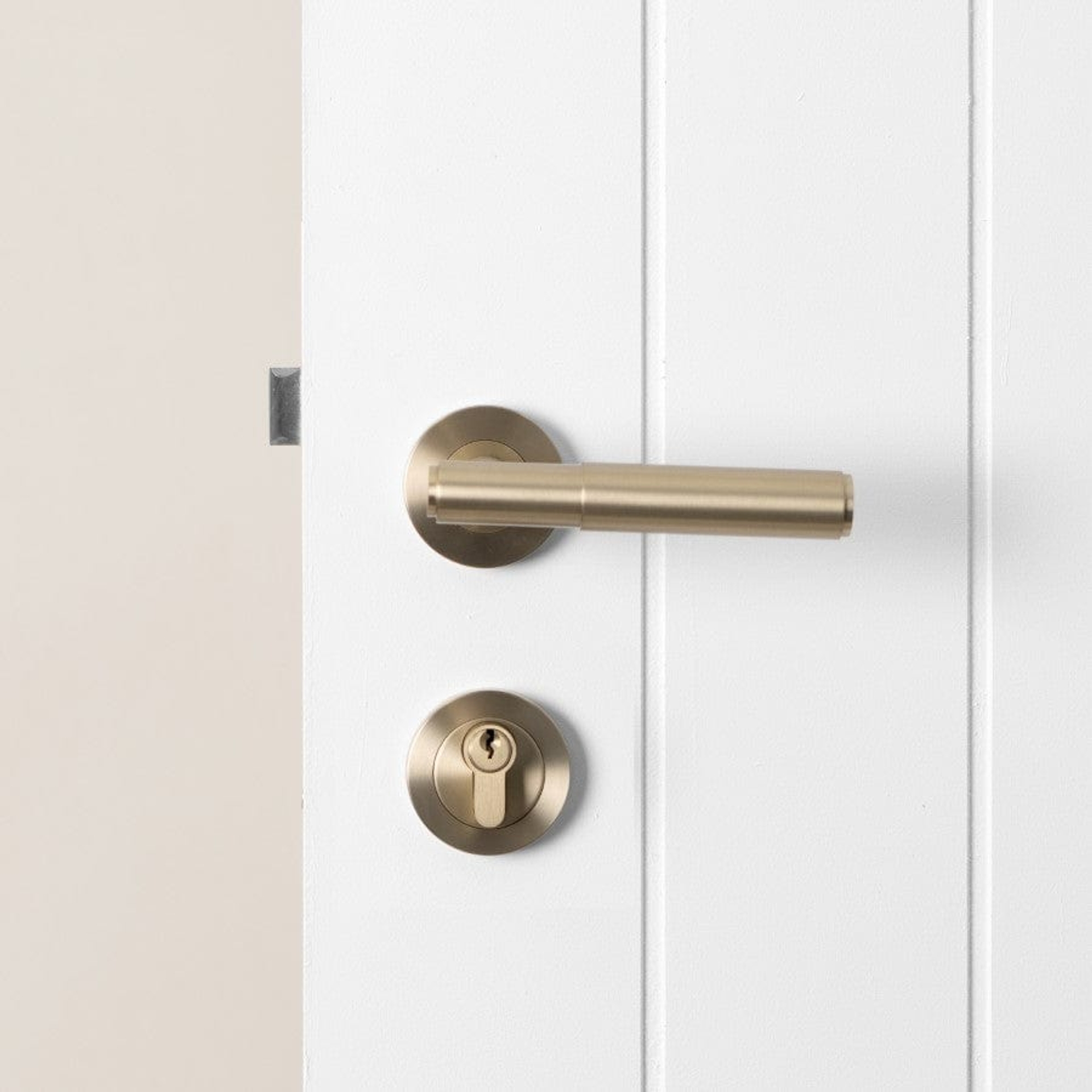 Front Door Lock Set Warm Brushed Nickel | TileCloud