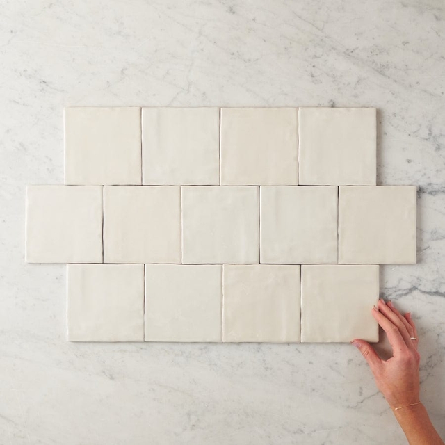 Newport Gloss Bone Mixed Square Tile | TileCloud