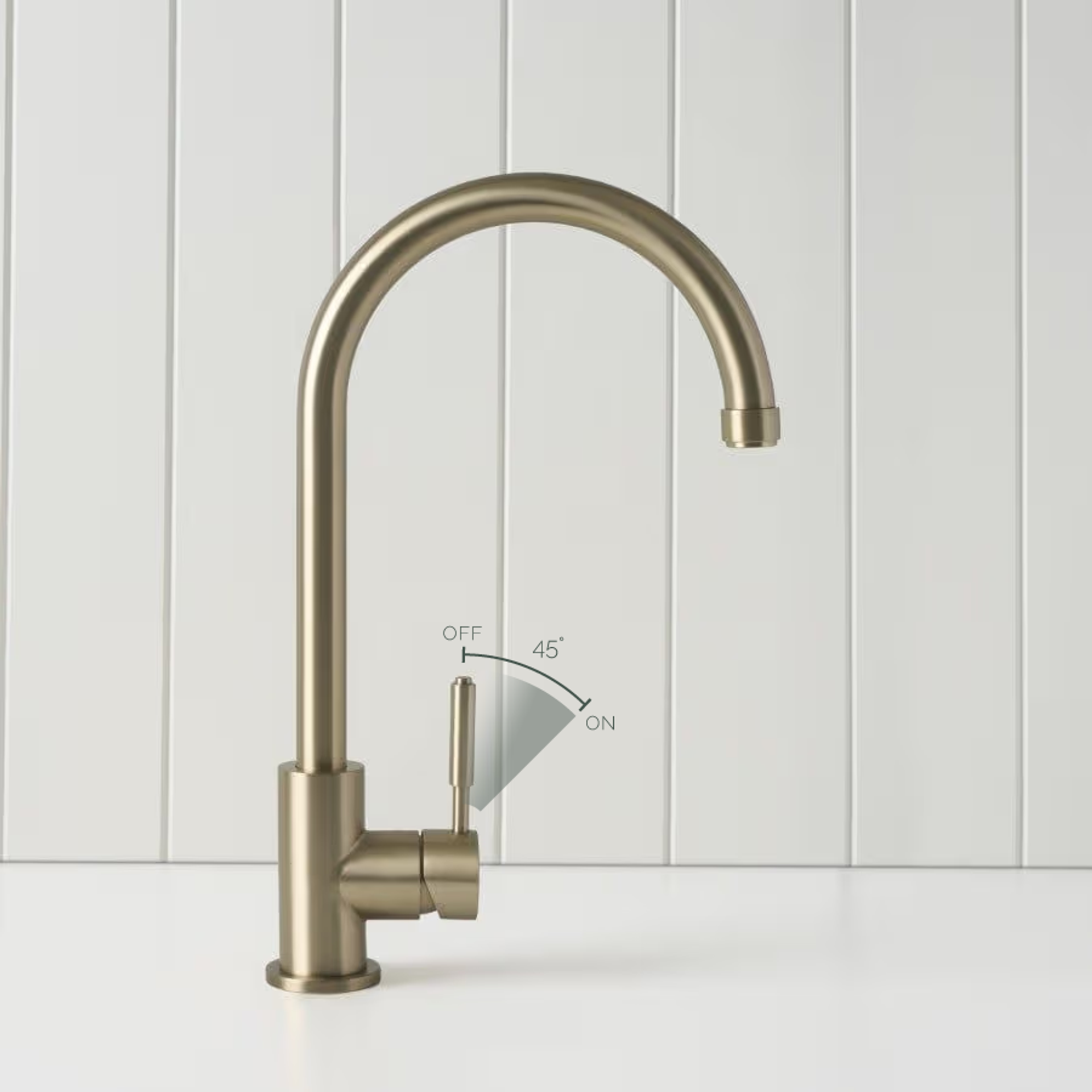 Melbourne Round Kitchen Mixer Warm Brushed Nickel | Yabby