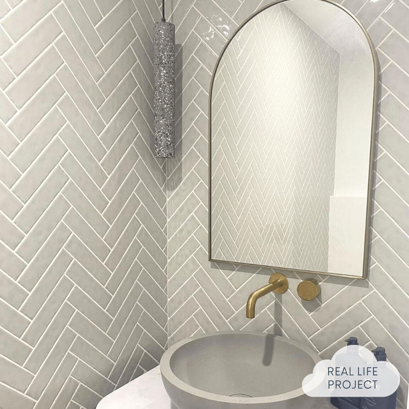 Newport Gloss Mini Subway Sage Green Tile | TileCloud