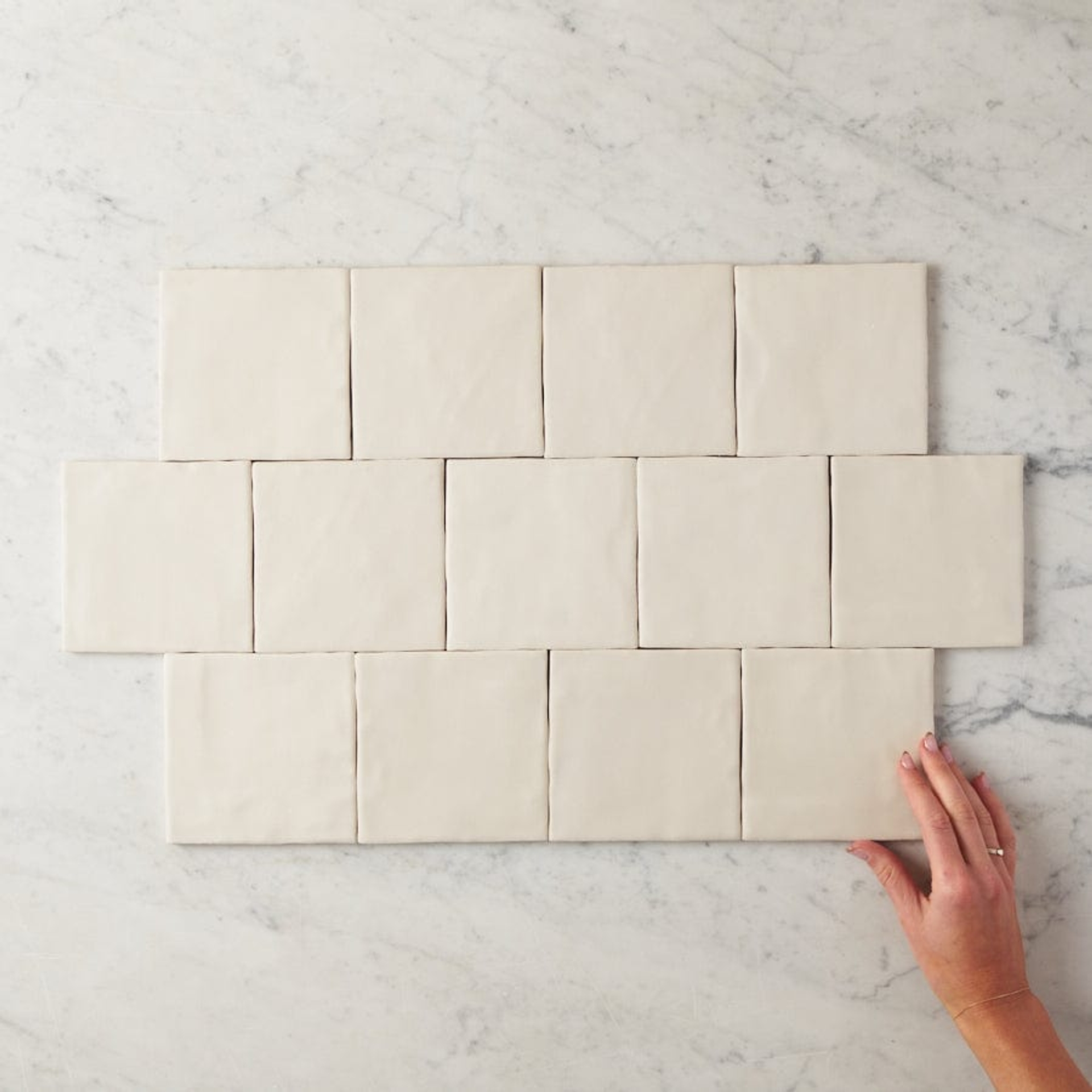 Newport Matte Bone Mixed Square Tile | TileCloud