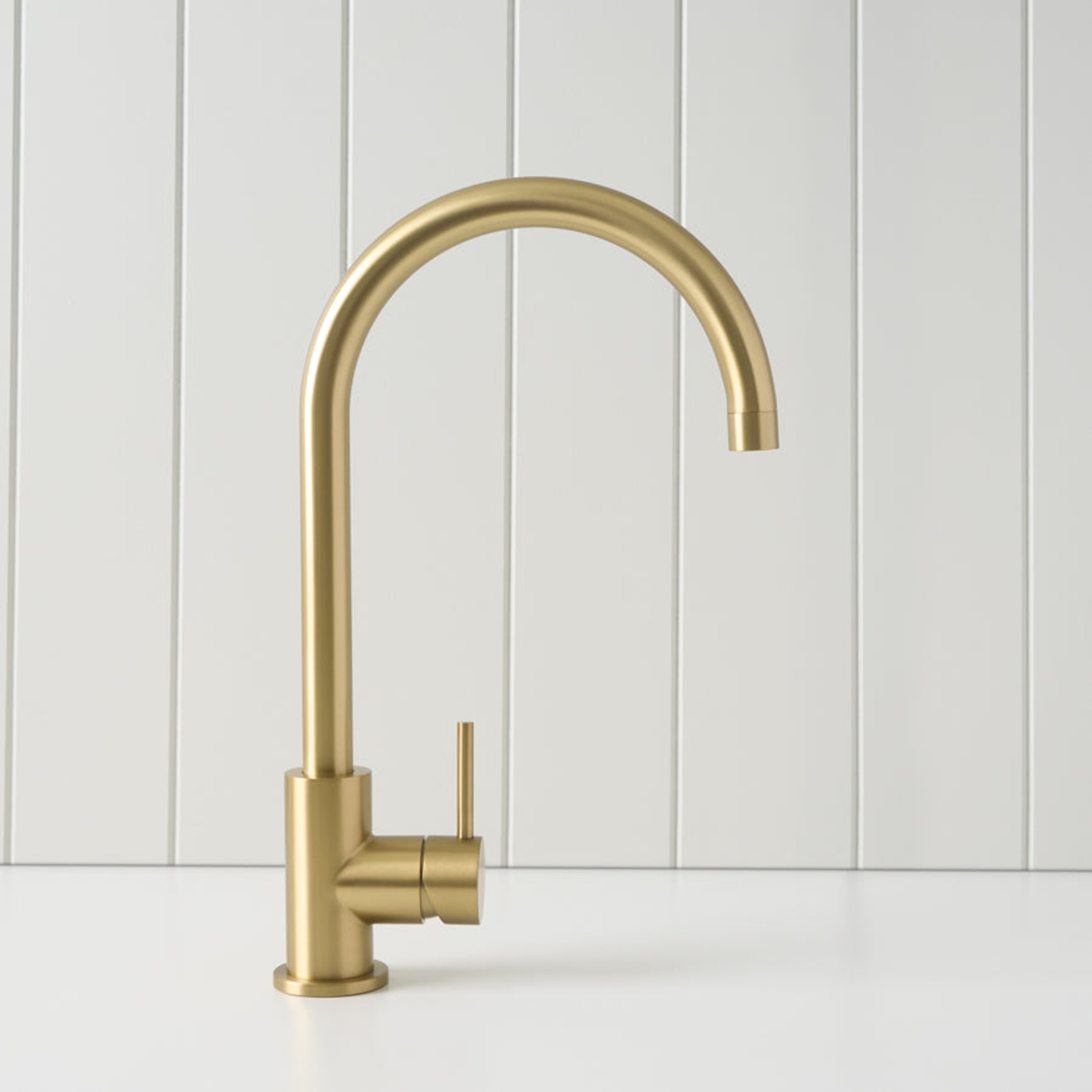 Sydney Round Kitchen Mixer Brushed Brass | Yabby