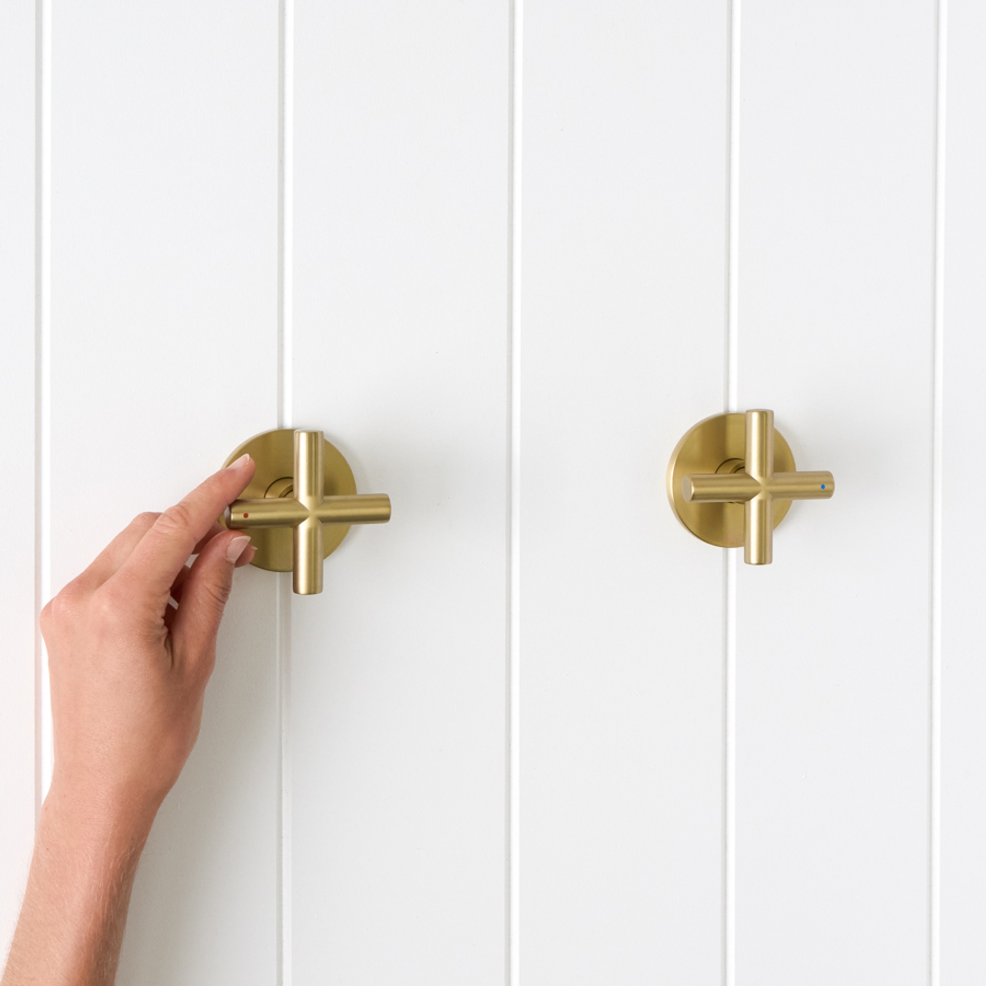 Cross Taps Brushed Brass | Yabby