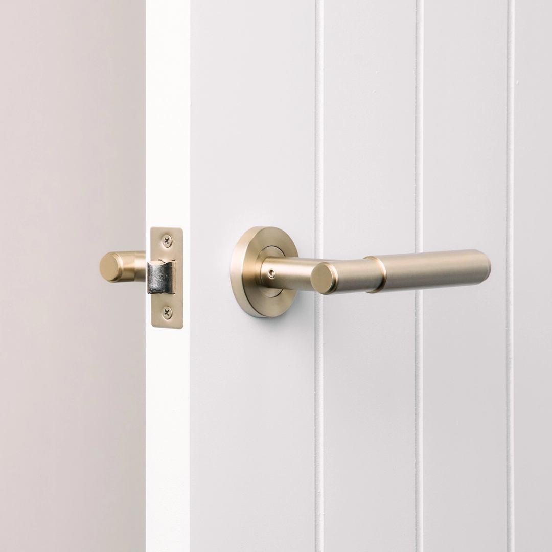 Melbourne Door Handle Warm Brushed Nickel | Yabby
