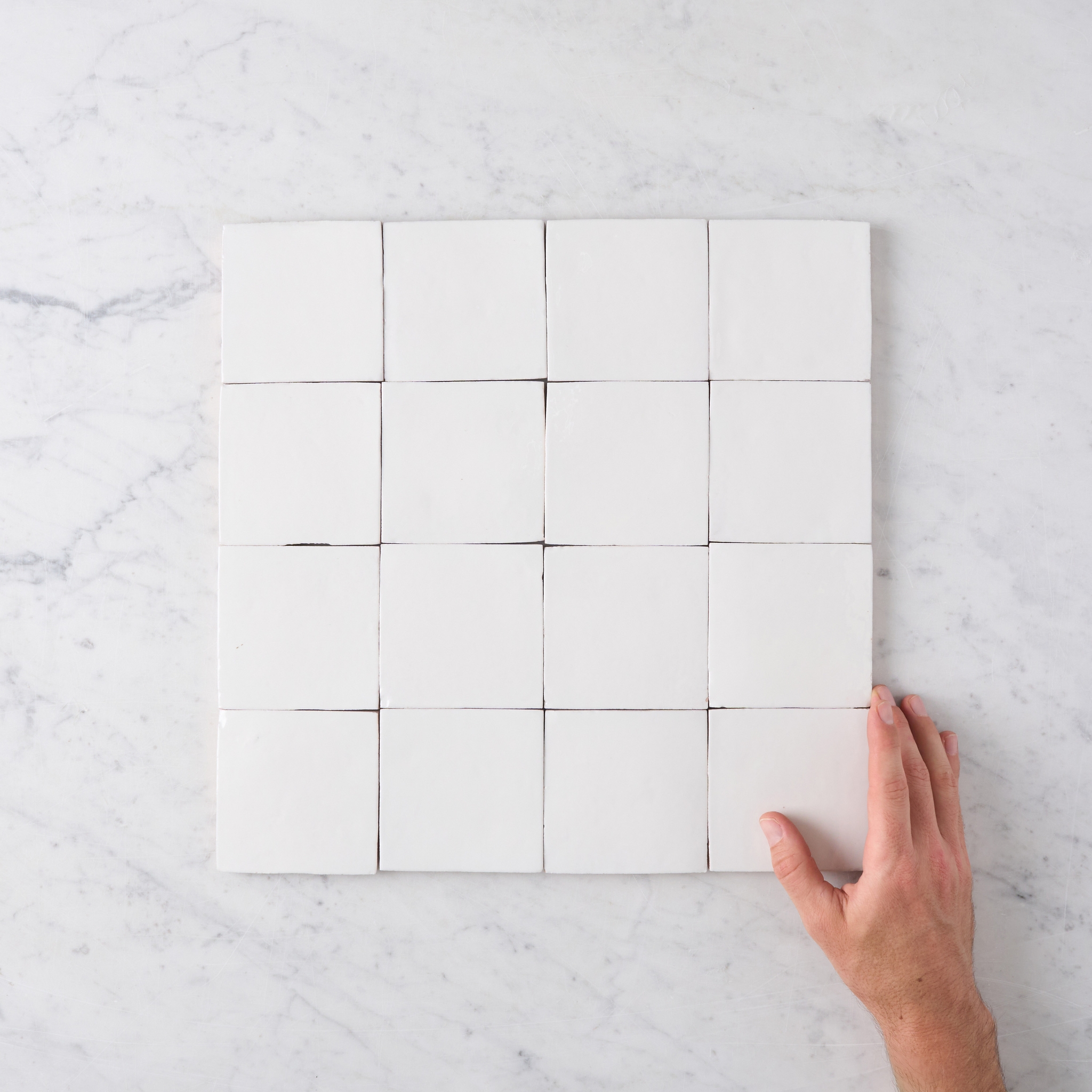 Noosa Gloss Zellige White Square Tile | TileCloud