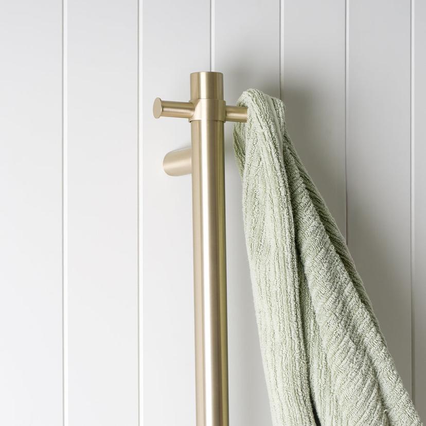 Heated Towel Rail Warm Brushed Nickel | Yabby