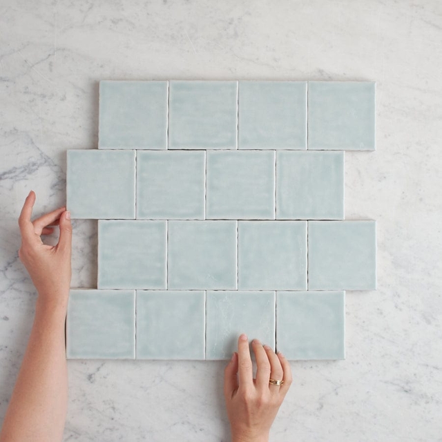Newport Gloss Sky Blue Small Square Tile | TileCloud