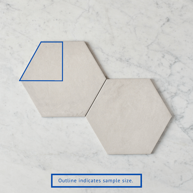 Ocean Beach White Encaustic Look Hexagon Tile | TileCloud