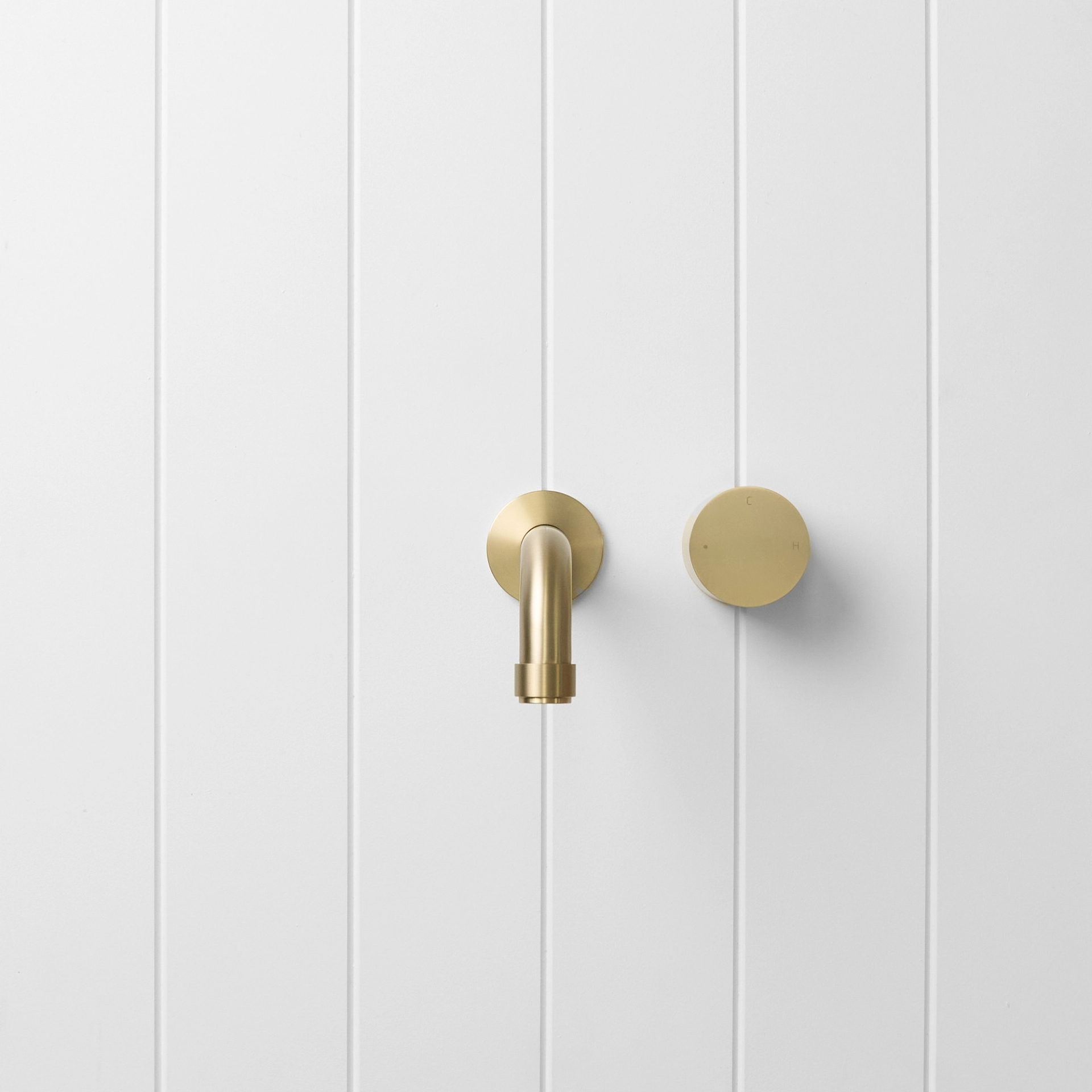 Melbourne Wall Spout +Progressive Mixer Warm Brushed Nickel | Yabby