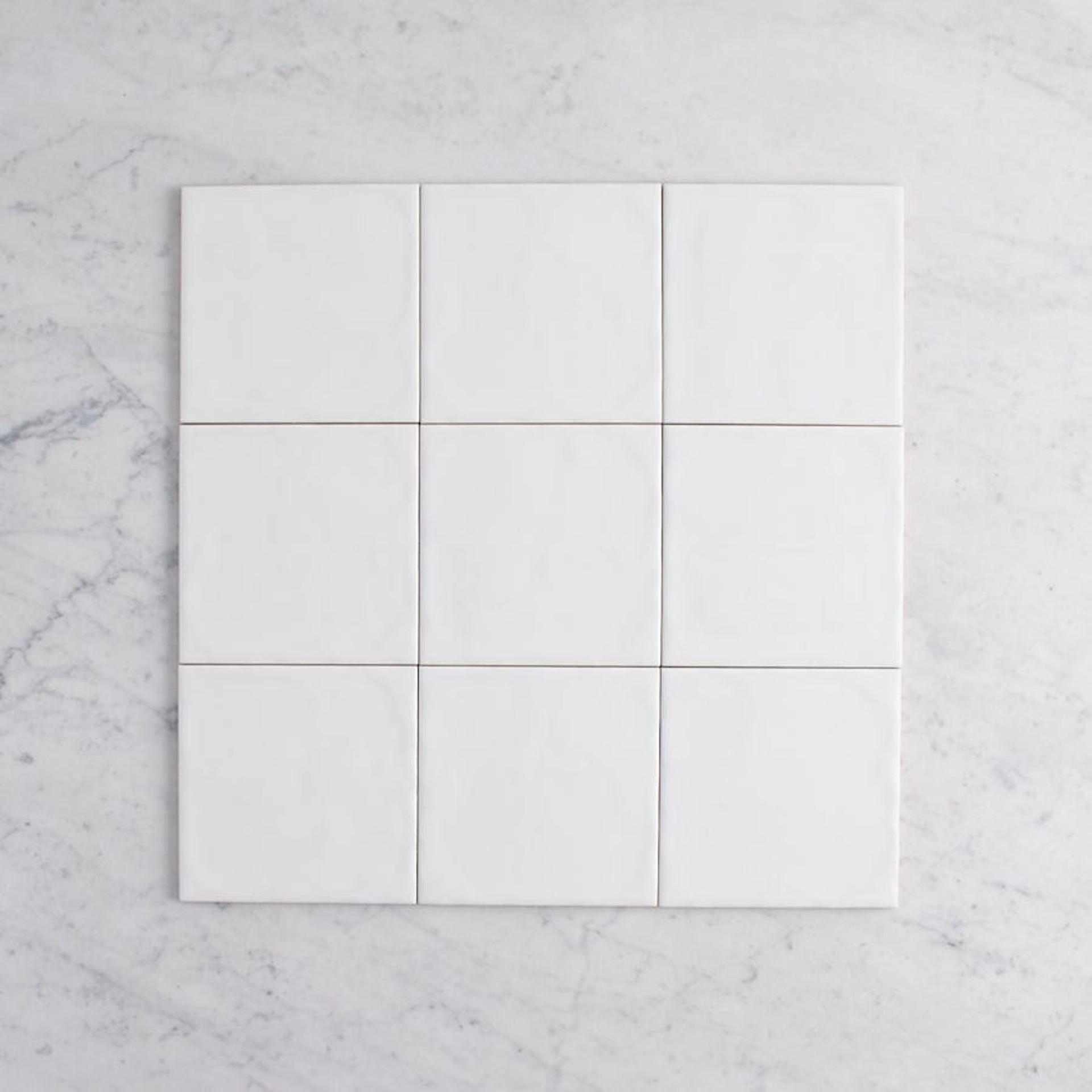 Newport Matte Large Square White Tile | TileCloud