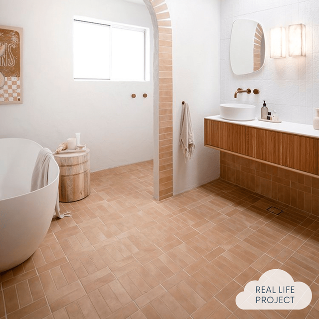 Northbridge Peach Terracotta Look Subway Tile | TileCloud