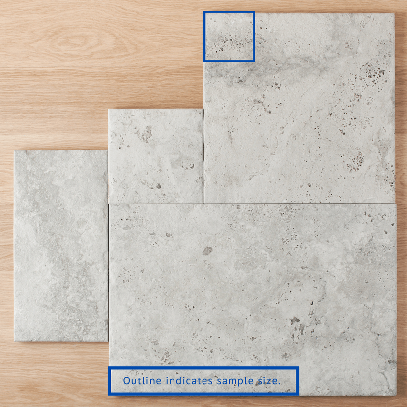 Annangrove French Pattern Grey External Travertine Look Tile | TileCloud