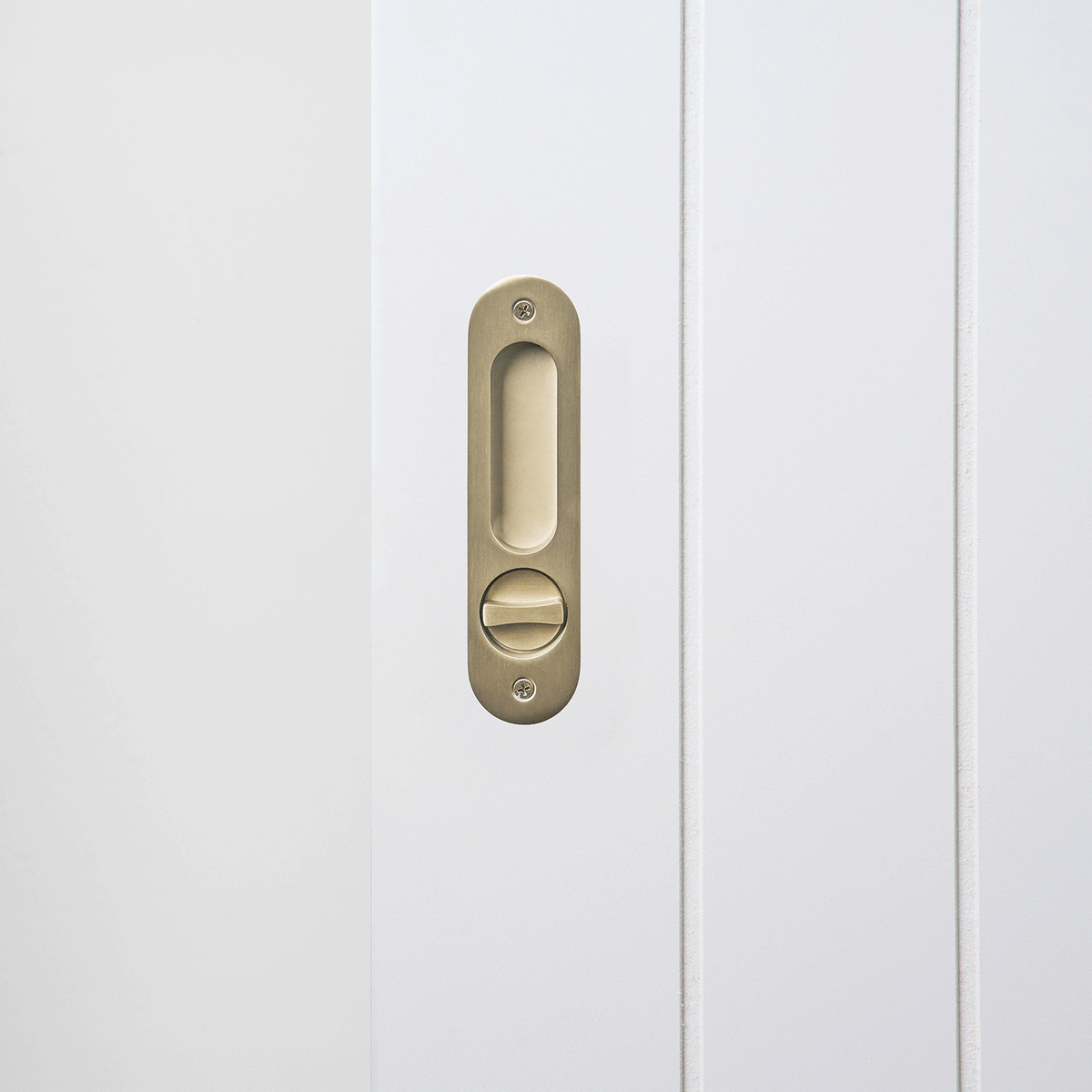 Flush Pull with Lock Warm Brushed Nickel | TileCloud