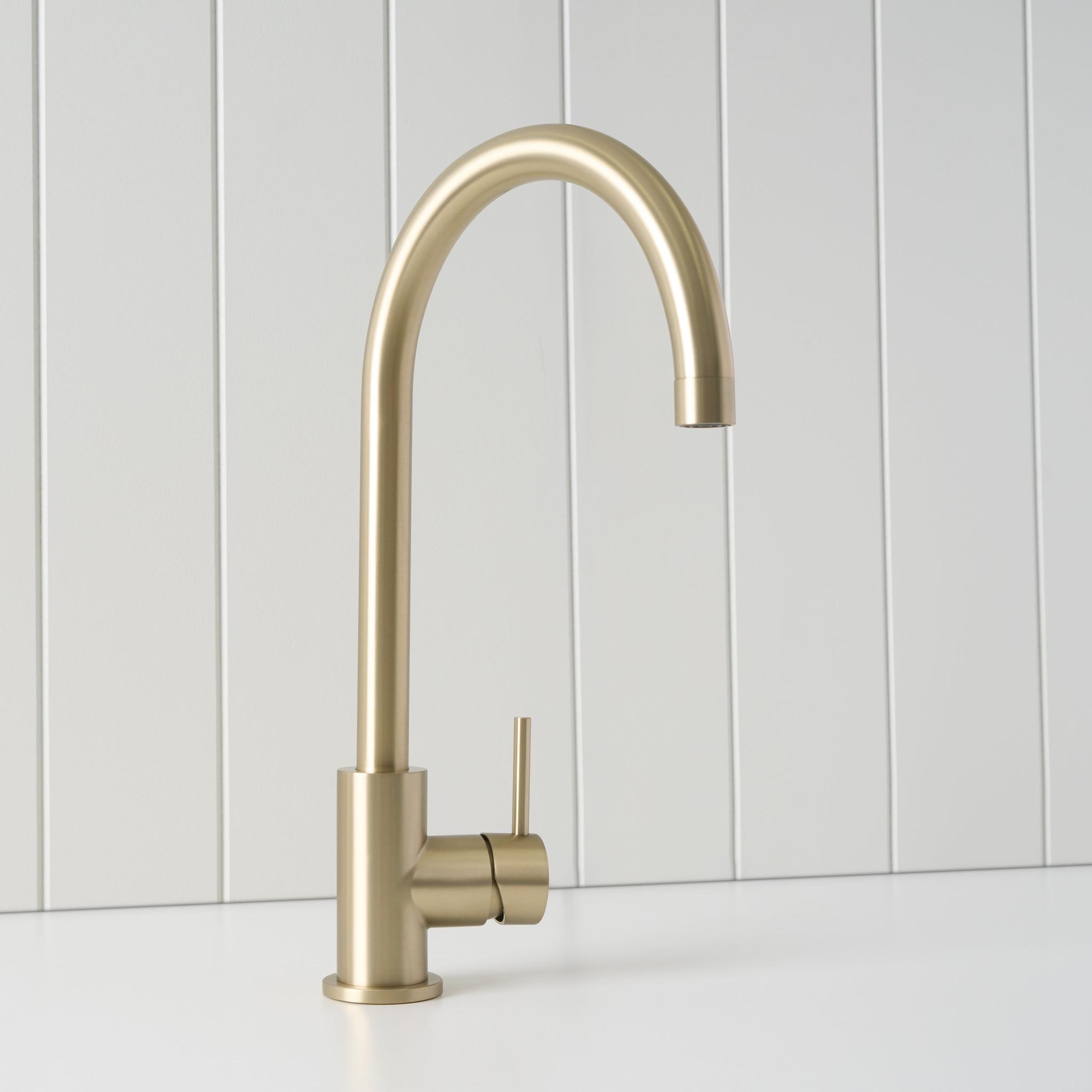 Sydney Round Kitchen Mixer Warm Brushed Nickel | Yabby