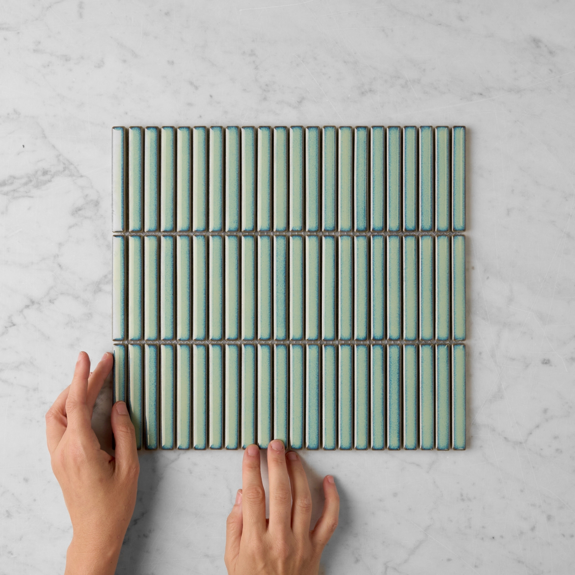 Coogee Antique Sage Green Kit Kat Mosaic Tile | TileCloud
