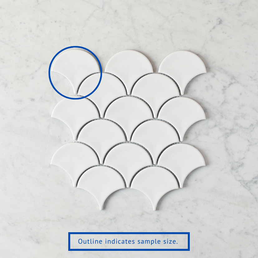 Coral Bay Gloss White Fish Scale Tile | TileCloud