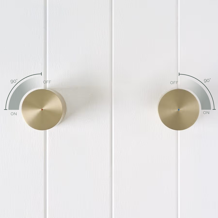 Round Taps Warm Brushed Nickel | Yabby