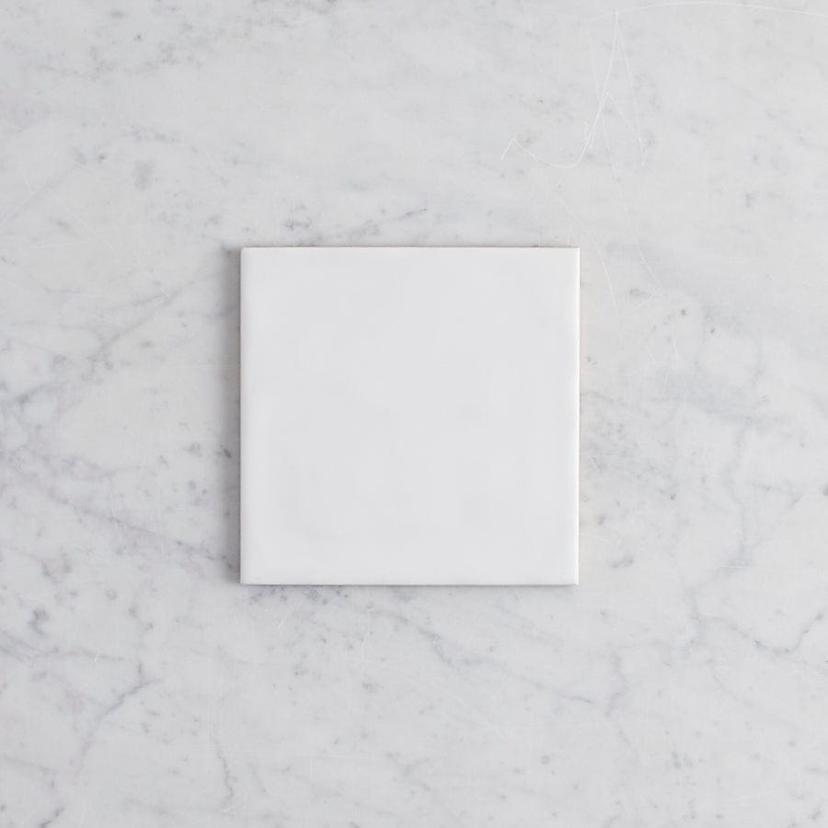 Newport Matte Large Square White Tile | TileCloud