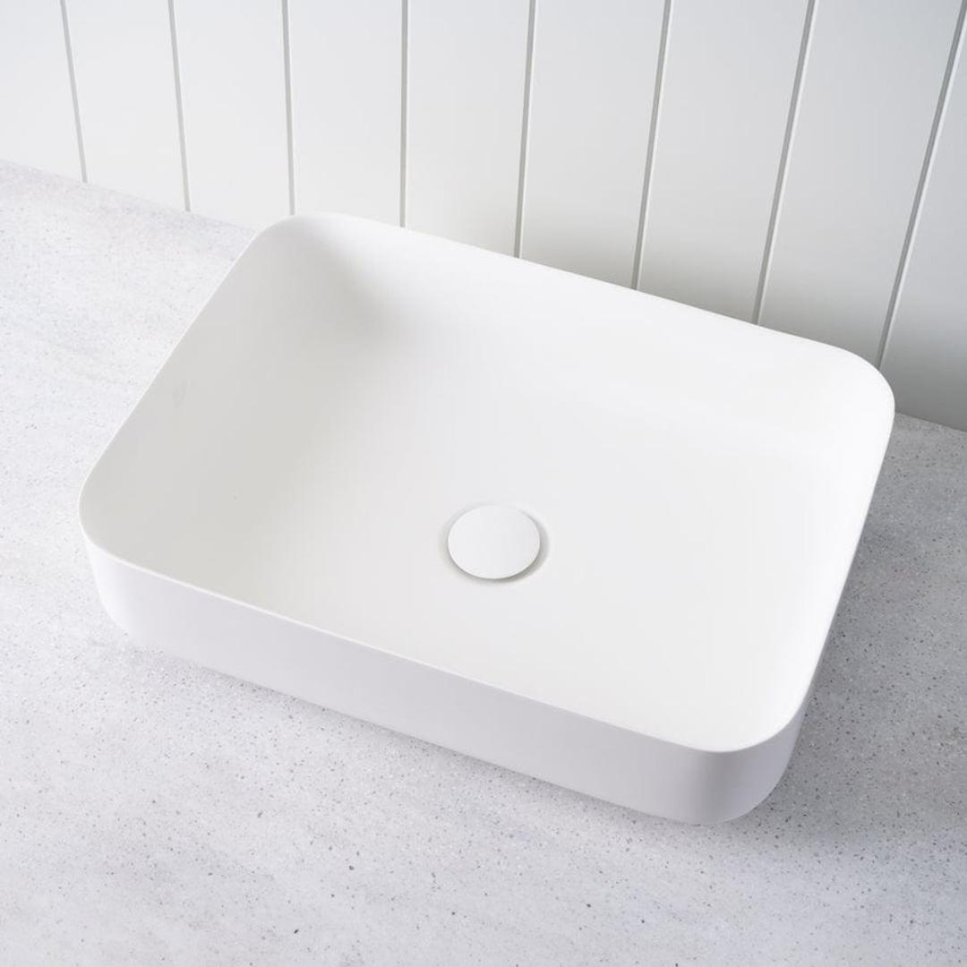 Above Counter Rectangle Basin Matte White | TileCloud