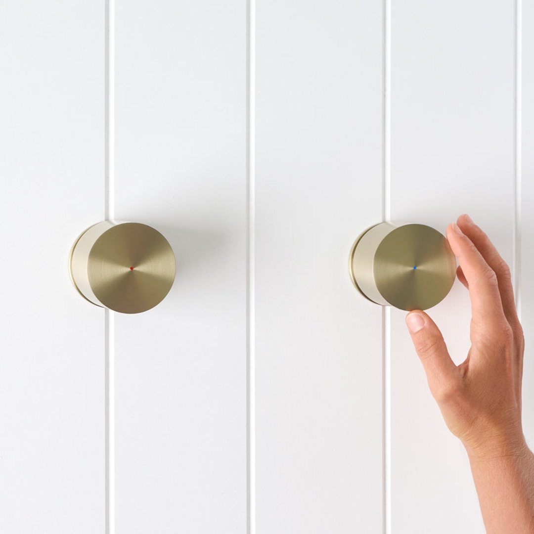 Round Taps Warm Brushed Nickel | Yabby
