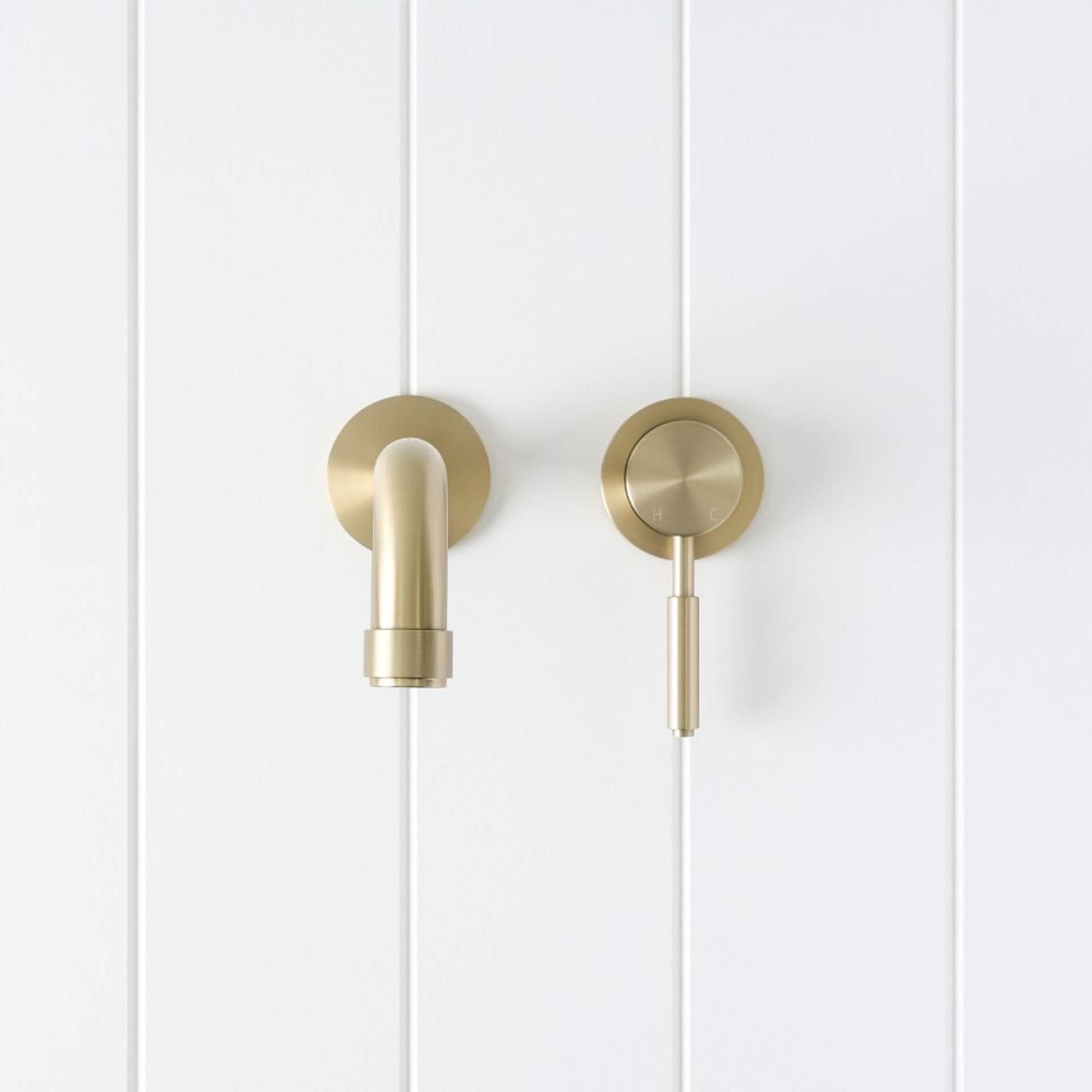 Melbourne Wall Spout + Mixer Warm Brushed Nickel | Yabby