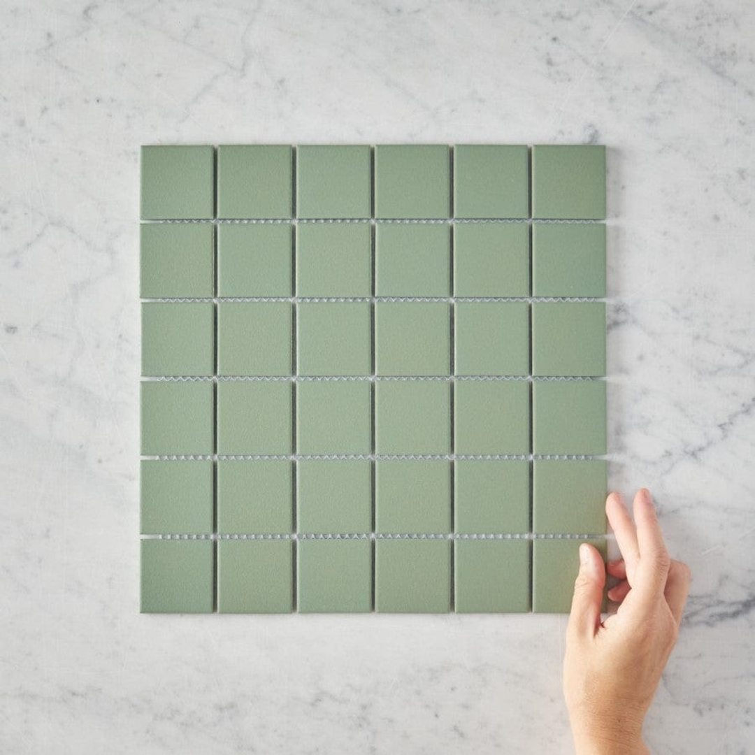 Haddon Sage Matte Medium Square Tile | TileCloud